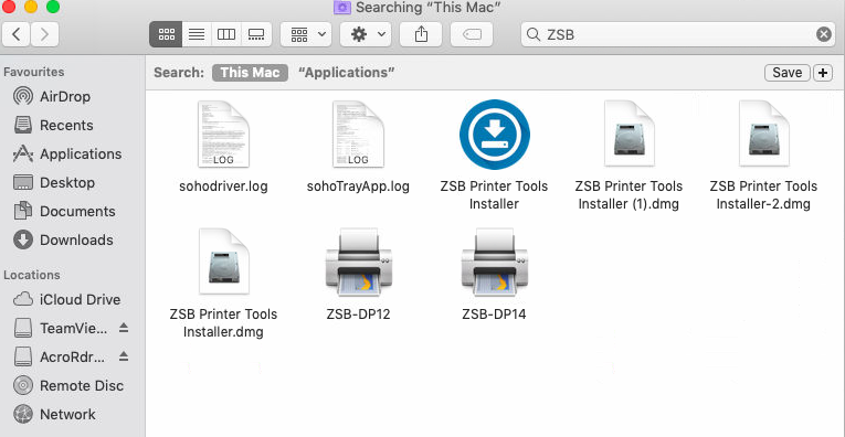 Uninstall ZSB Printer Tools from Mac