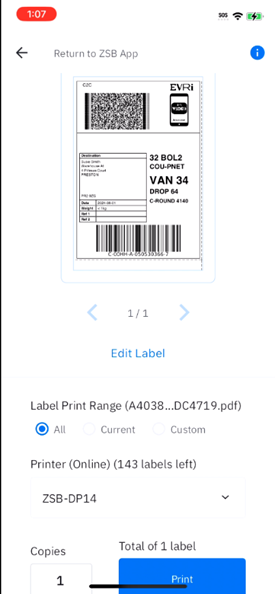Print an Evri (Formerly Hermes) Shipping Label from a Mobile Device