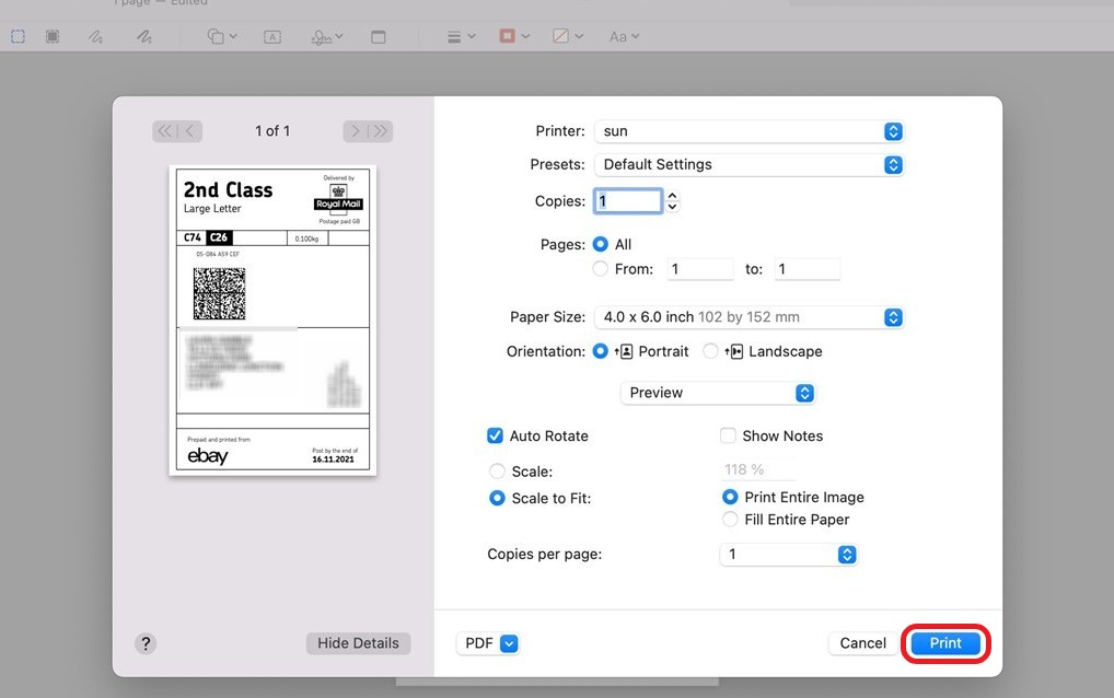 Printing PDFs with Several Labels on a Sheet from Mac