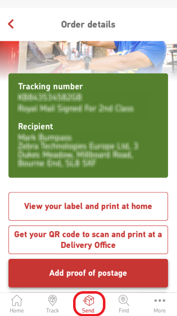 Print a Royal Mail Shipping Label from a Mobile Device