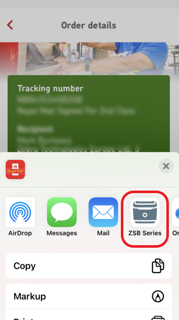 Print a Royal Mail Shipping Label from a Mobile Device