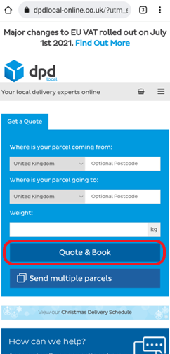 Print a DPD Shipping Label from a Mobile Device