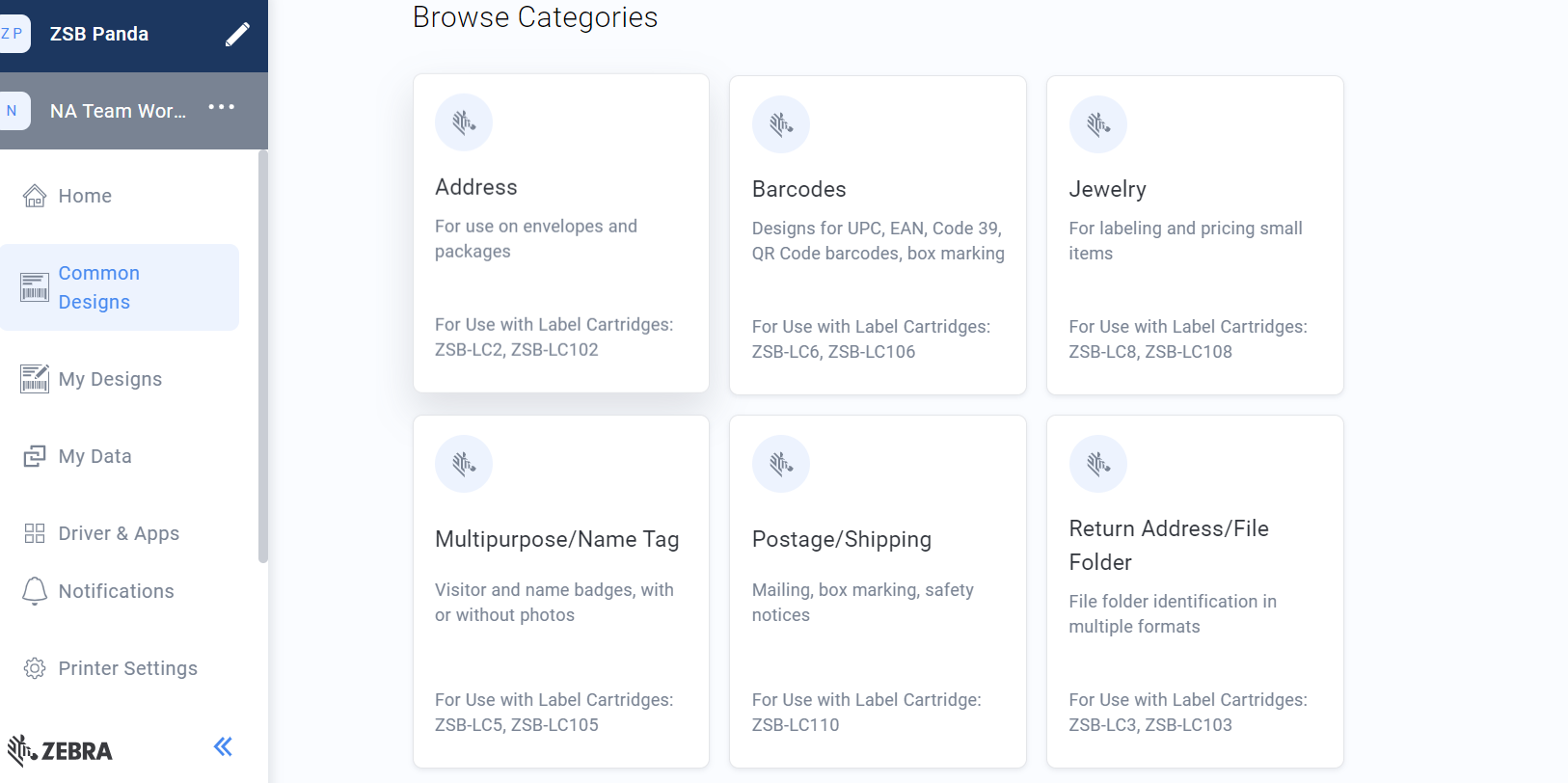 Accessing Available Templates and Inserting Own Data (Common Designs)