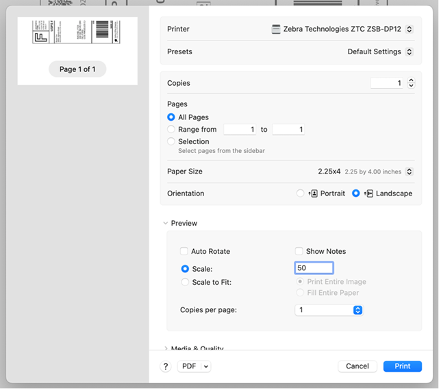 ZSB Printer Is Printing Blank Labels