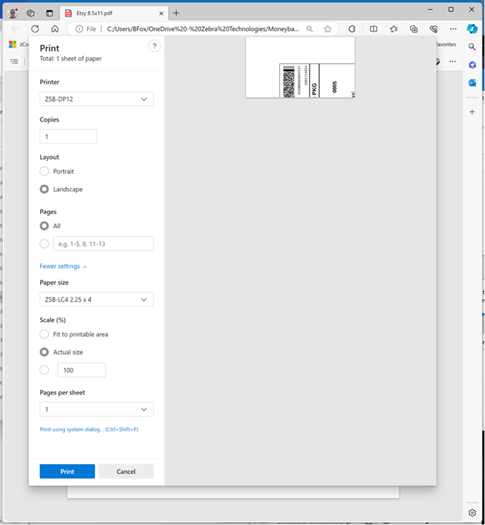 ZSB Printer Is Printing Blank Labels