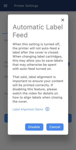 Disabling Auto Label Feed