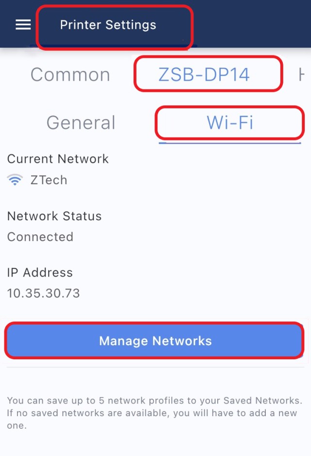 Add Additional Networks for ZSB Series Label Printers