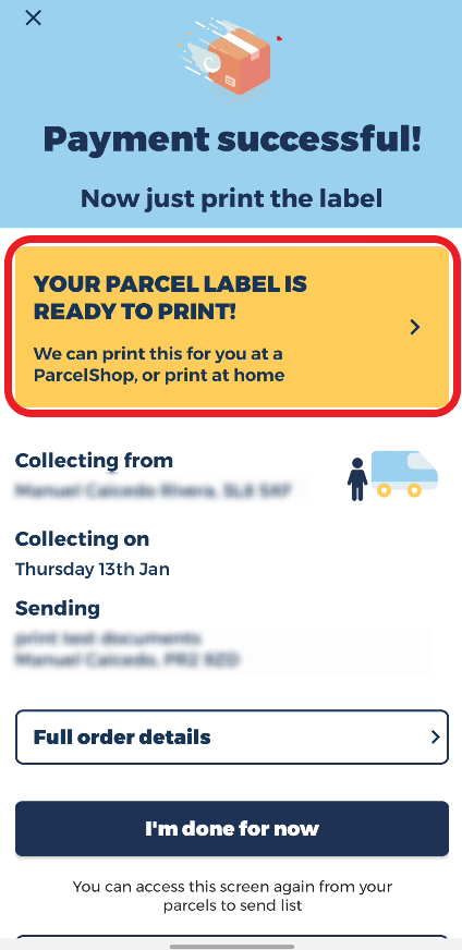 Print an Evri (Formerly Hermes) Shipping Label from a Mobile Device