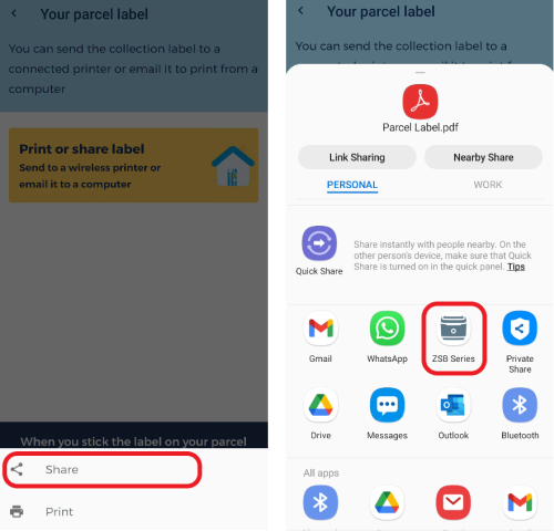 Print an Evri (Formerly Hermes) Shipping Label from a Mobile Device