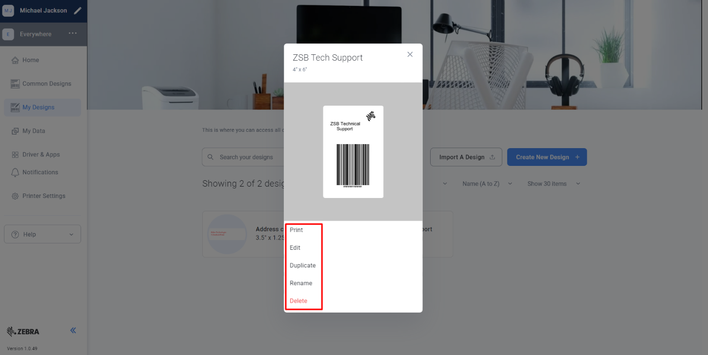 How to Export and Import Designed Labels from and to ZSB Workspace