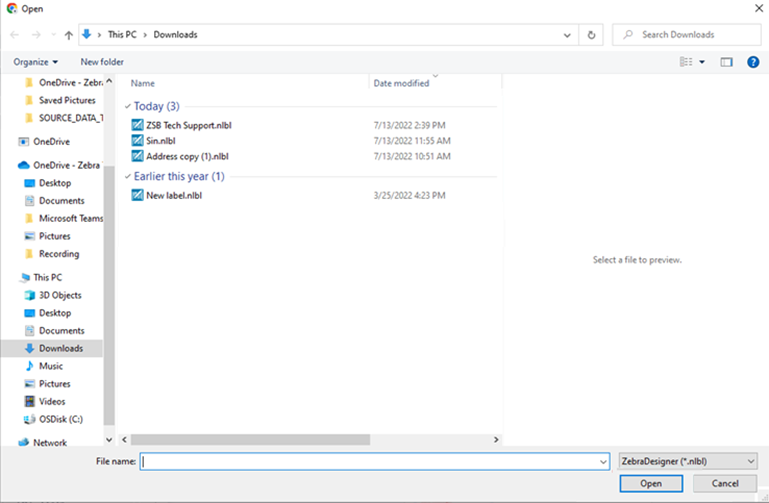 Export and Import Designed Labels from and to ZSB Workspace