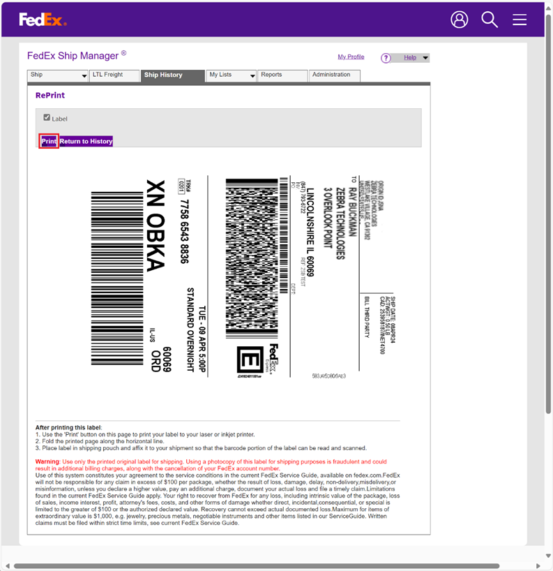 Printing 8.5” x 11” FedEx Sheets onto 4” x 6” Labels (Google Chrome and ...