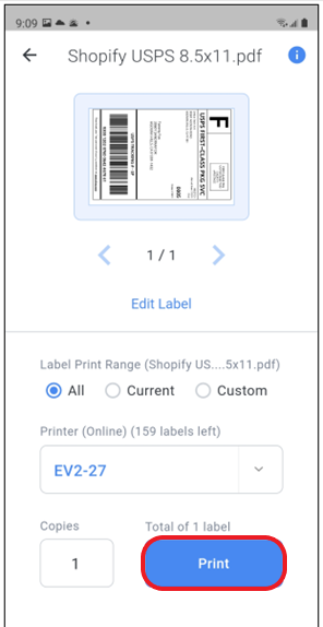 Printing PDF from Mobile App