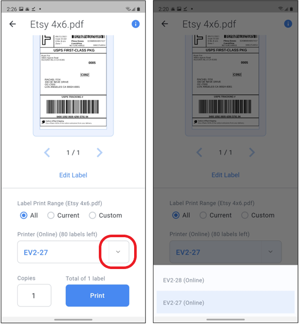 Printing PDF from Mobile App