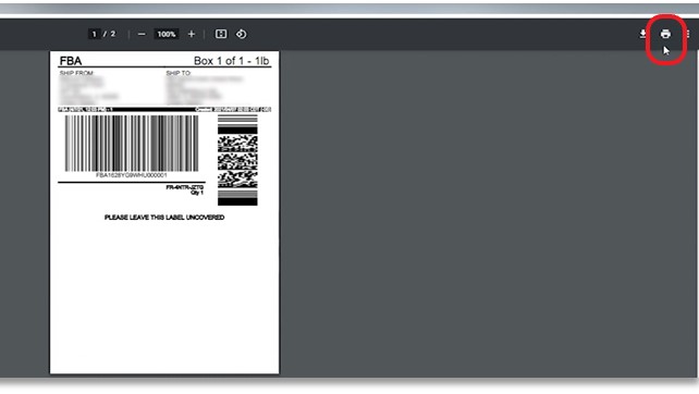 Print an FBA Shipping Label from Amazon
