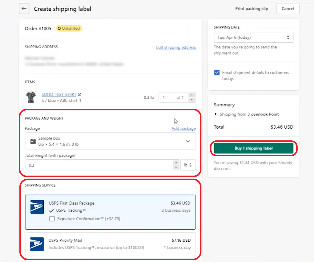 Print a Shipping Label from Shopify