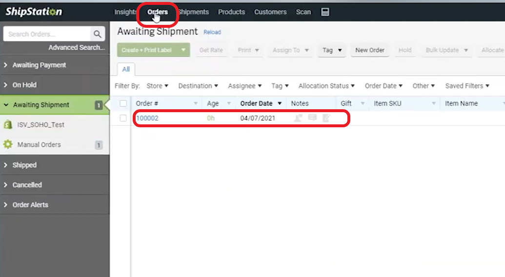 Print a Shipping Label from ShipStation