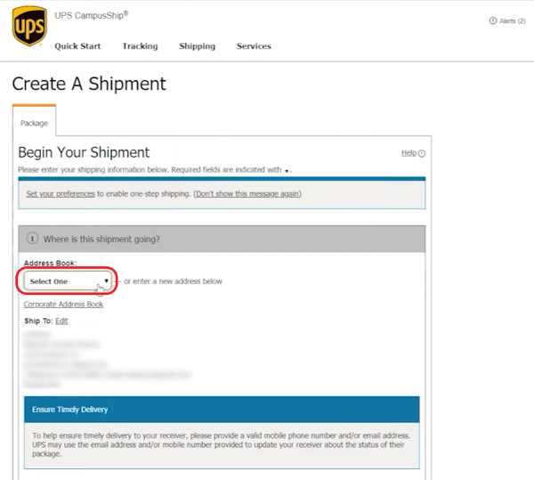 Print a Shipping Label from UPS