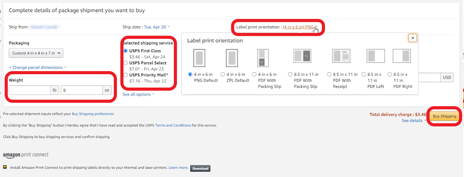 Print an FBM Shipping Label from Amazon