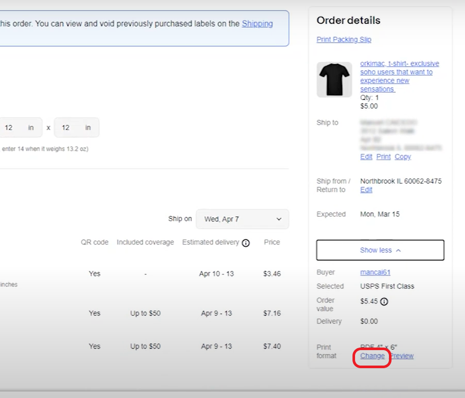 Print a Shipping Label from eBay
