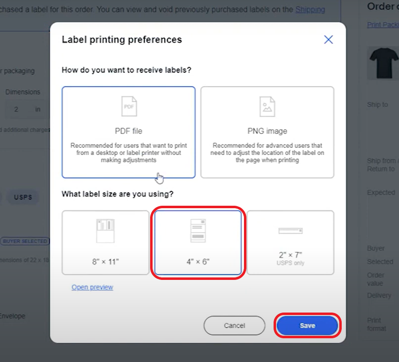 Print a Shipping Label from eBay