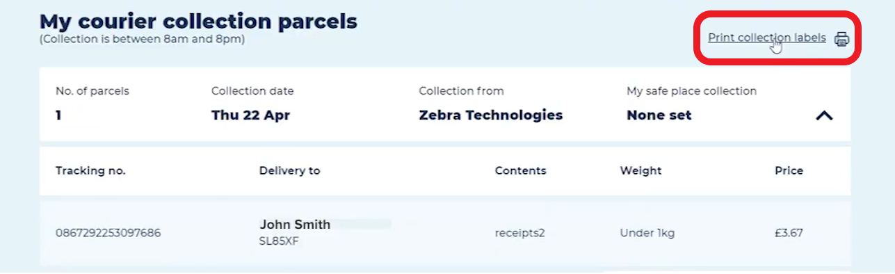 Print a Shipping Label from Evri (Formerly Hermes)