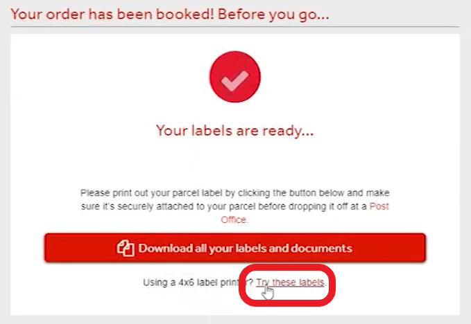 Print a Shipping Label from Parcelforce Worldwide